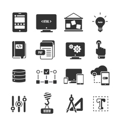 Programmer computer expert chalk white icon Vector Image