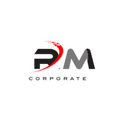 Mv modern letter logo design with swoosh Vector Image
