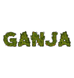 Decorative green marijuana alphabet design Vector Image