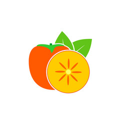 Persimmon fruits 3d realistic icon Royalty Free Vector Image