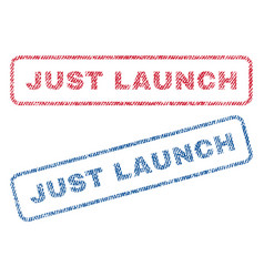 Just launch textile stamps Royalty Free Vector Image