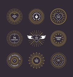 Set decorative circle line art frames Royalty Free Vector