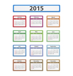 Mini cute calendar 2015 seasons Royalty Free Vector Image