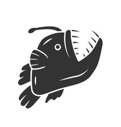 Anglerfish glyph icon swimming goosefish Vector Image