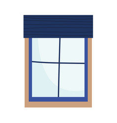 Wooden door with window Royalty Free Vector Image