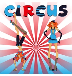 Pinup circus artist silhouette inkpen hooper Vector Image