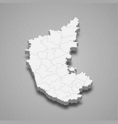 3d isometric map of hyderabad is a city of india Vector Image