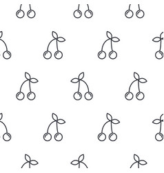 Cherry line icon seamless pattern Royalty Free Vector Image