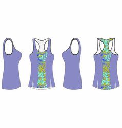 Ladies printed sport tank top template Royalty Free Vector