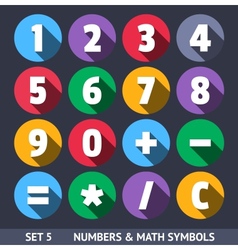 Numbers and mathematical symbols icons Royalty Free Vector