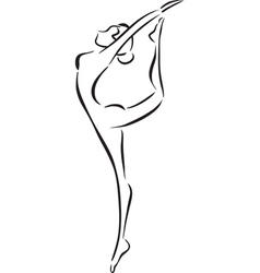 Slenderness slender girl and ribbon Royalty Free Vector