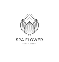 Spa flowers logo design elements Royalty Free Vector Image