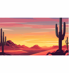 Desert sunset view abstract art background Vector Image