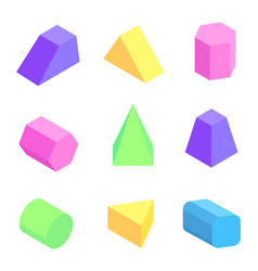 Cartoon basic geometric shapes Royalty Free Vector Image