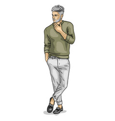 Man model dressed Royalty Free Vector Image - VectorStock