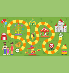 Kids zoo animals board game template Royalty Free Vector