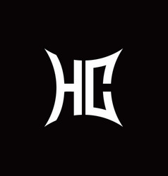 Hc monogram logo with hexagon shape and line Vector Image