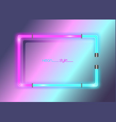 Neon frame background double color colorful neon Vector Image
