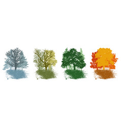 Four seasons logo set Royalty Free Vector Image