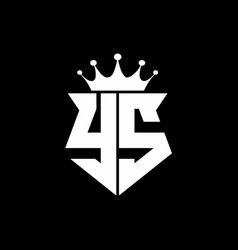 Ys monogram letter logo ribbon with shield style Vector Image