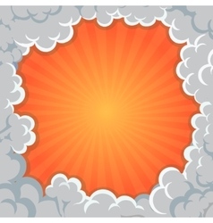 Cartoon smoke frame background clouds explosion Vector Image