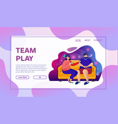 Professional computer gamer flat style poster Vector Image