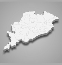 3d isometric map of visakhapatnam is a city Vector Image