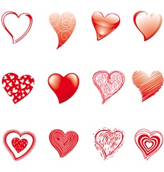 Twelve hearts Royalty Free Vector Image - VectorStock