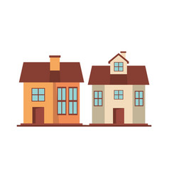 Set half timbered houses on white background Vector Image