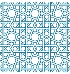 Blue islamic pattern seamless arabic geometric Vector Image