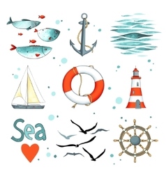 Nautical Sea Design Elements Royalty Free Vector Image