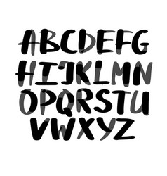 Alphabet lettersblack handwritten font drawn Vector Image