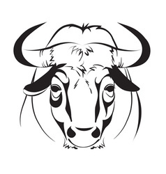 Head an evil bull with a ring in its nose Vector Image