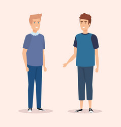 Group men avatars characters Royalty Free Vector Image