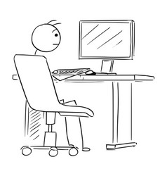 Angry businessman destroying smashing computer Vector Image
