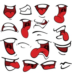 Flat set male mouths with different Royalty Free Vector