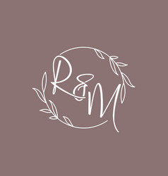 Initial letter rm logo monogram feminine style Vector Image