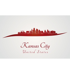 Rotterdam skyline in red Royalty Free Vector Image