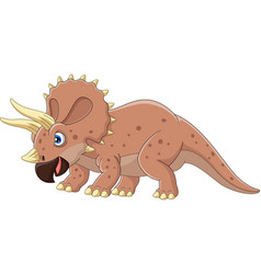 Cartoon angry triceratops isolated Royalty Free Vector Image