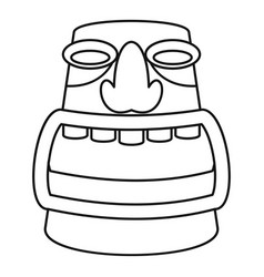 Tiki idol aztec hawaii icons set simple style Vector Image
