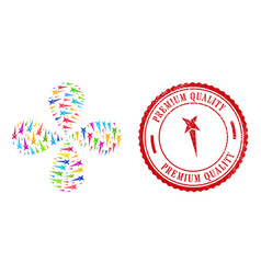 Premium quality textured seal stamp and starting Vector Image