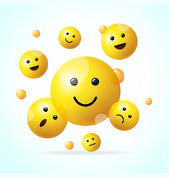 Realistic detailed 3d falling emoji sign Vector Image