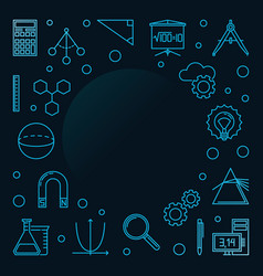 Math blue line banner or Royalty Free Vector Image