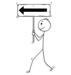 Cartoon motivated businessman walking forward Vector Image