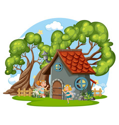 Fairytale house in cartoon style Royalty Free Vector Image