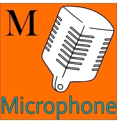 M letter alphabet coloring book mirror Royalty Free Vector