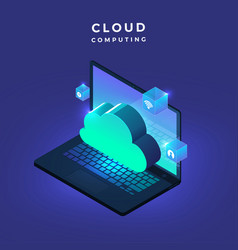 Futuristic blue cloud with wireless signal Vector Image