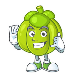 Call me fruits prune character on white background