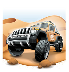 Off road vehicle suv extreme desert race Vector Image