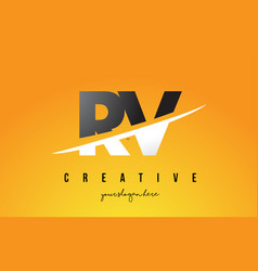Rv r v letter logo design creative icon modern Vector Image